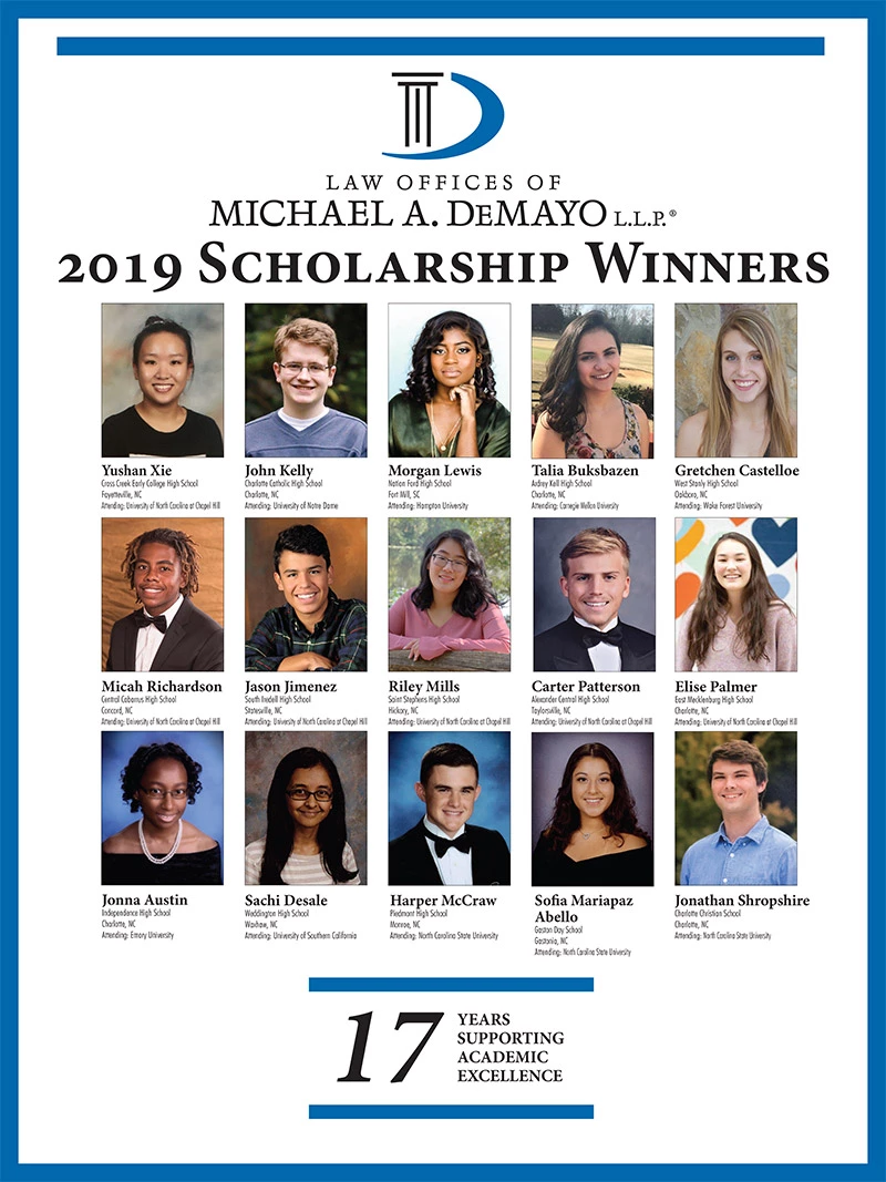 2019 Michael A. DeMayo Scholarship Program - DeMayo Law Offices